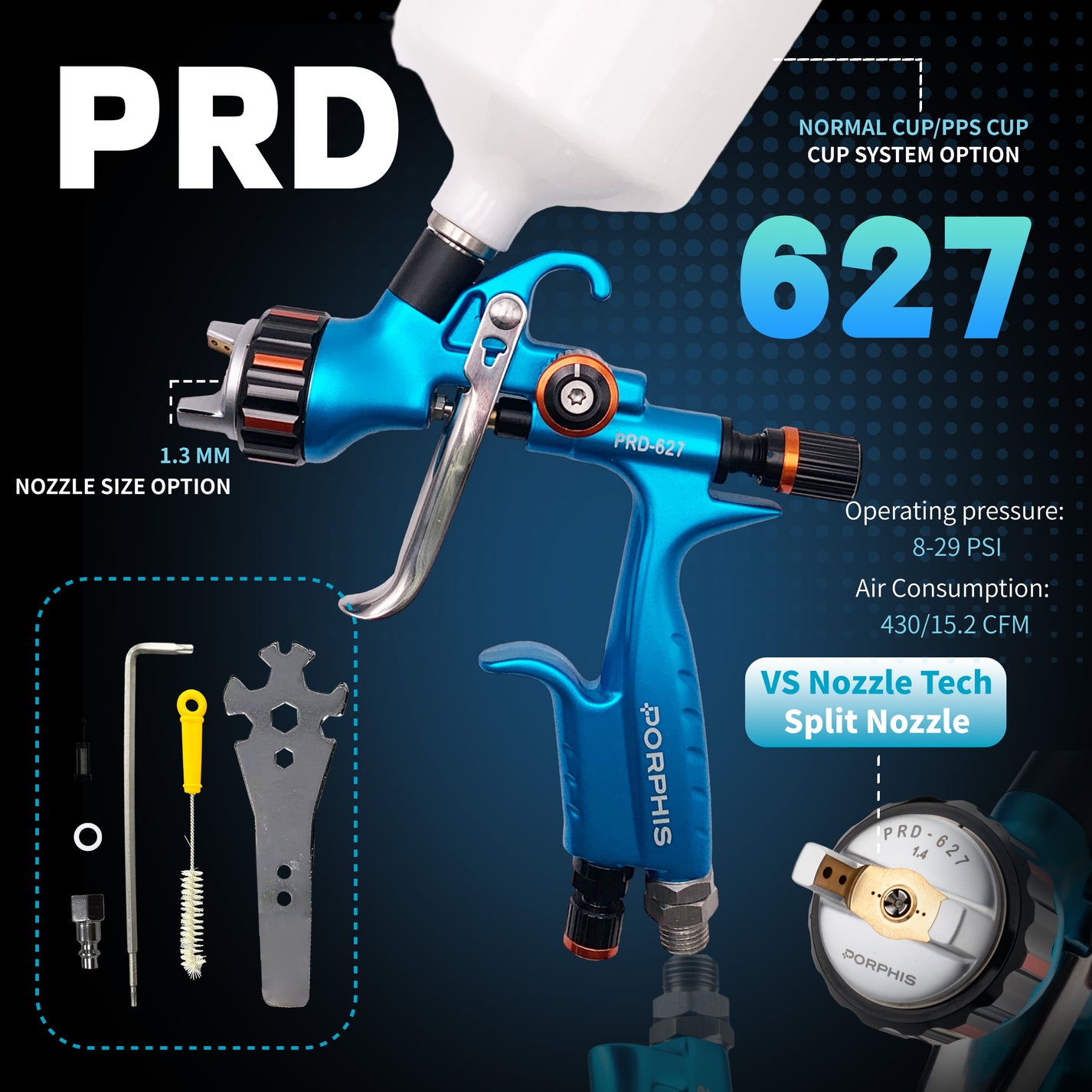 VS PRD-627 SPRAY GUN 1.3mm – PORPHIS